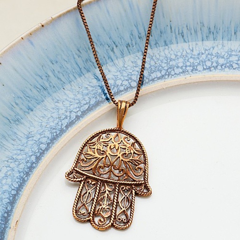 Bronze Hand Of Fatima Pendant | Skytz