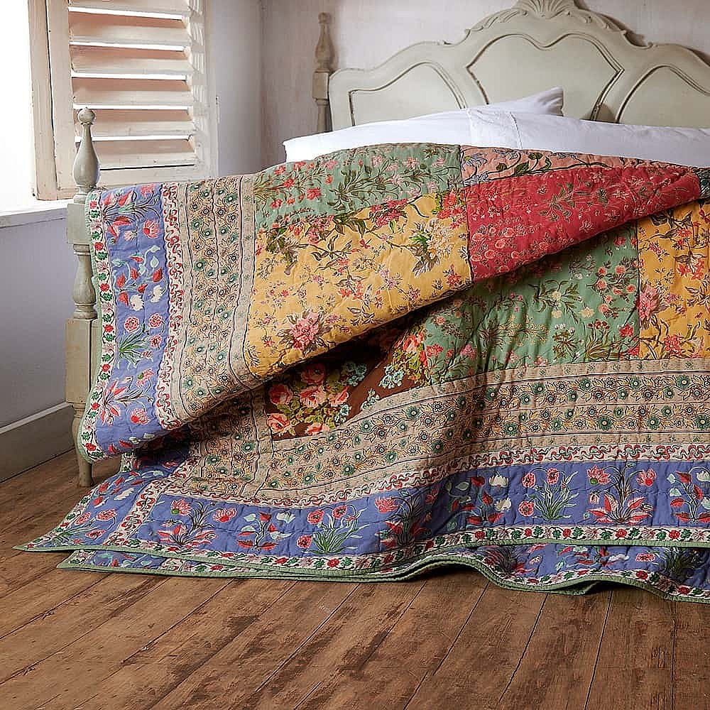 Vendee Multicoloured Floral Patchwork Quilt | Culture Vulture