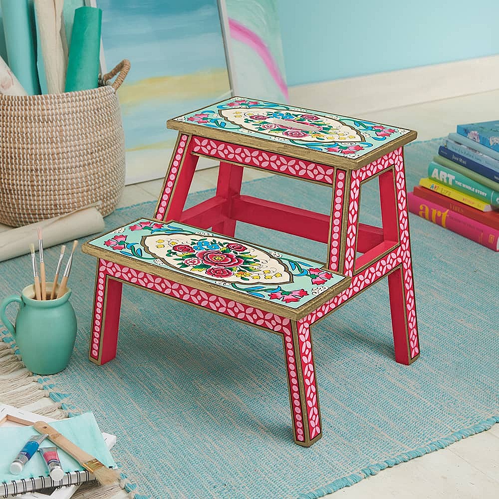 Jodhpur Painted Step Stool | Culture Vulture