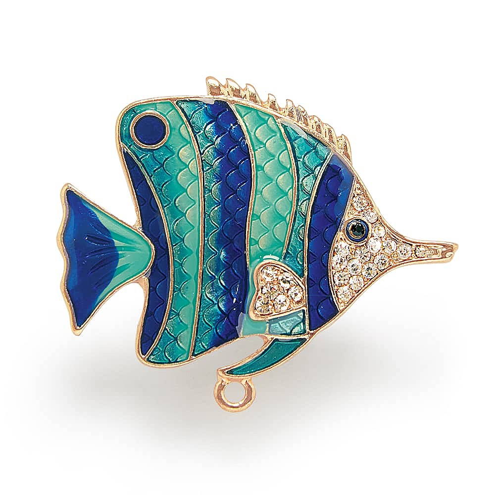 Tropical Blue Enamel & Crystal Fish Brooch | Culture Vulture
